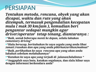 Driving light vehicle comentary for safety rules | PPT