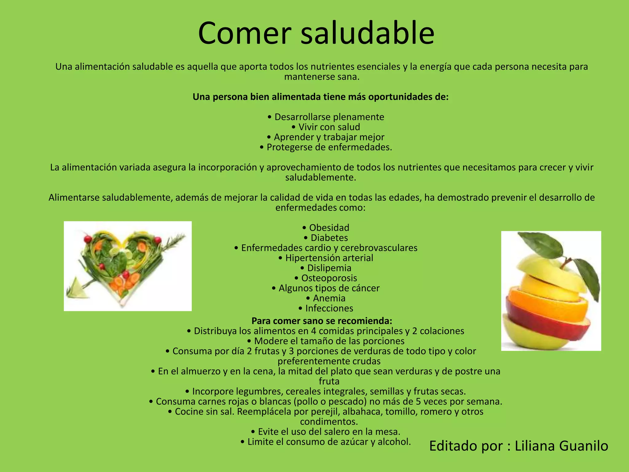 Comer saludable | PPTX