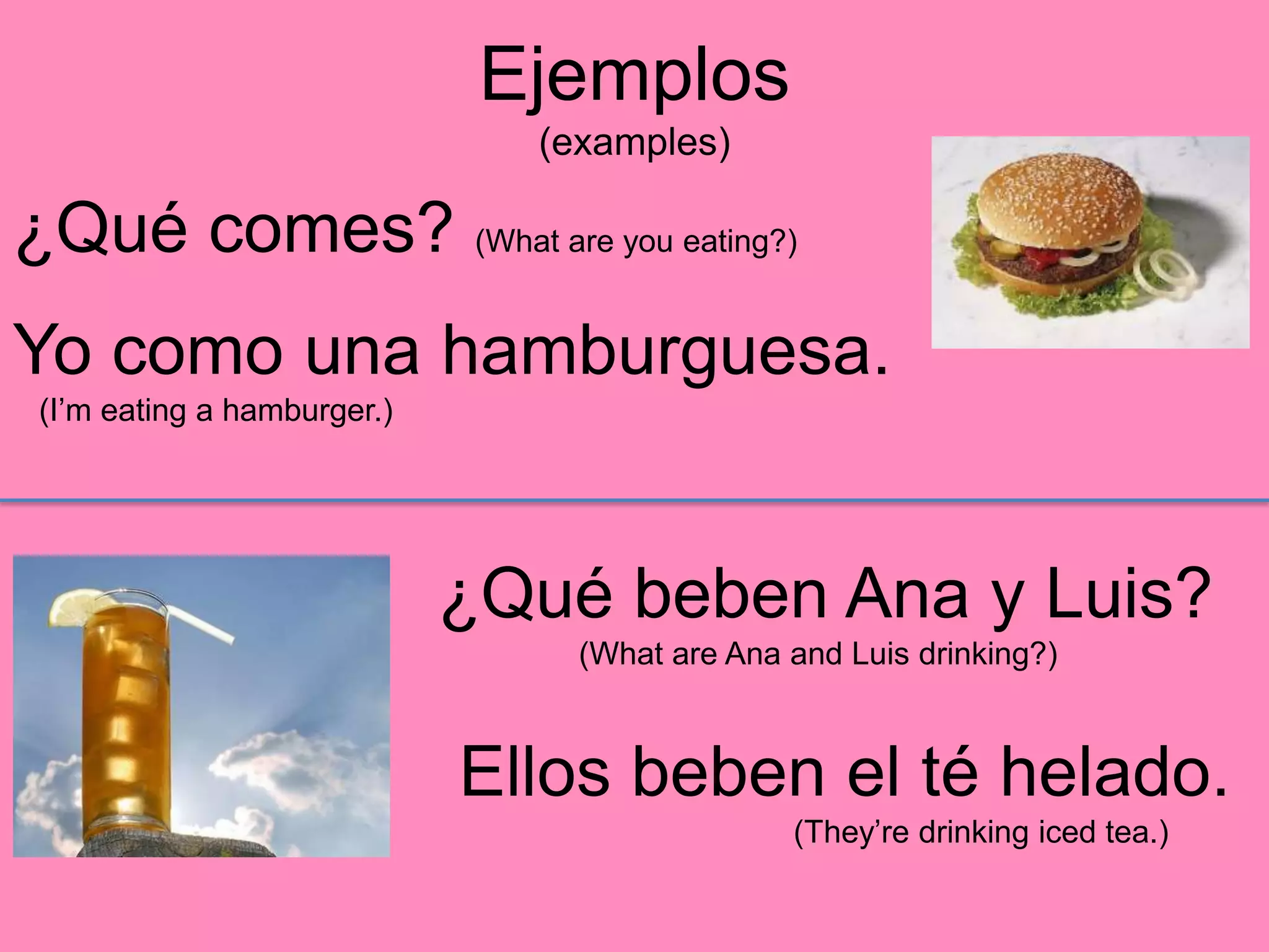 -er verbs: Comer y Beber | PPTX