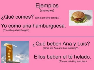 -er verbs: Comer y Beber | PPTX