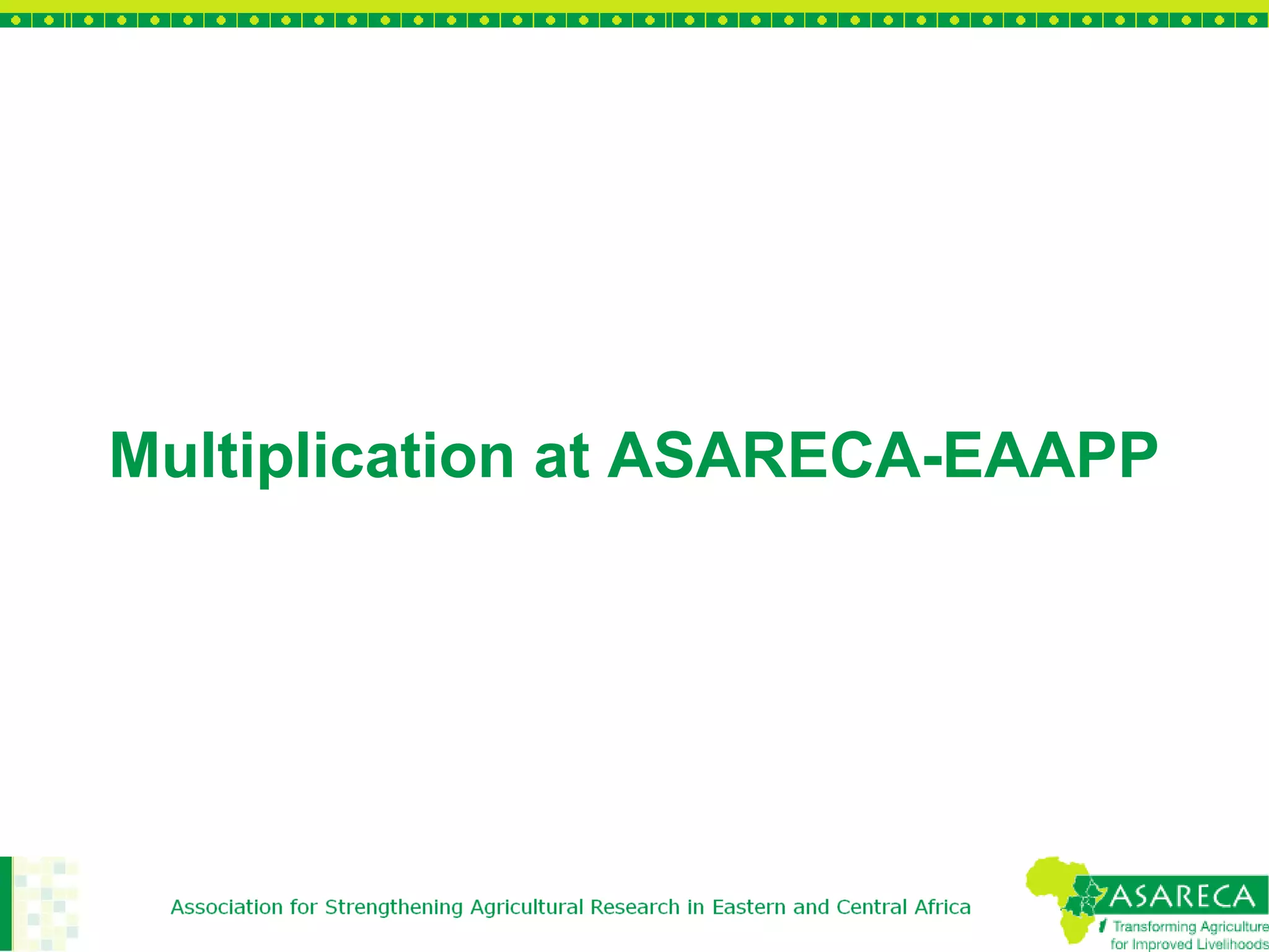 Cassava Seed Multiplication and Distribution of Improved New Varieties ...