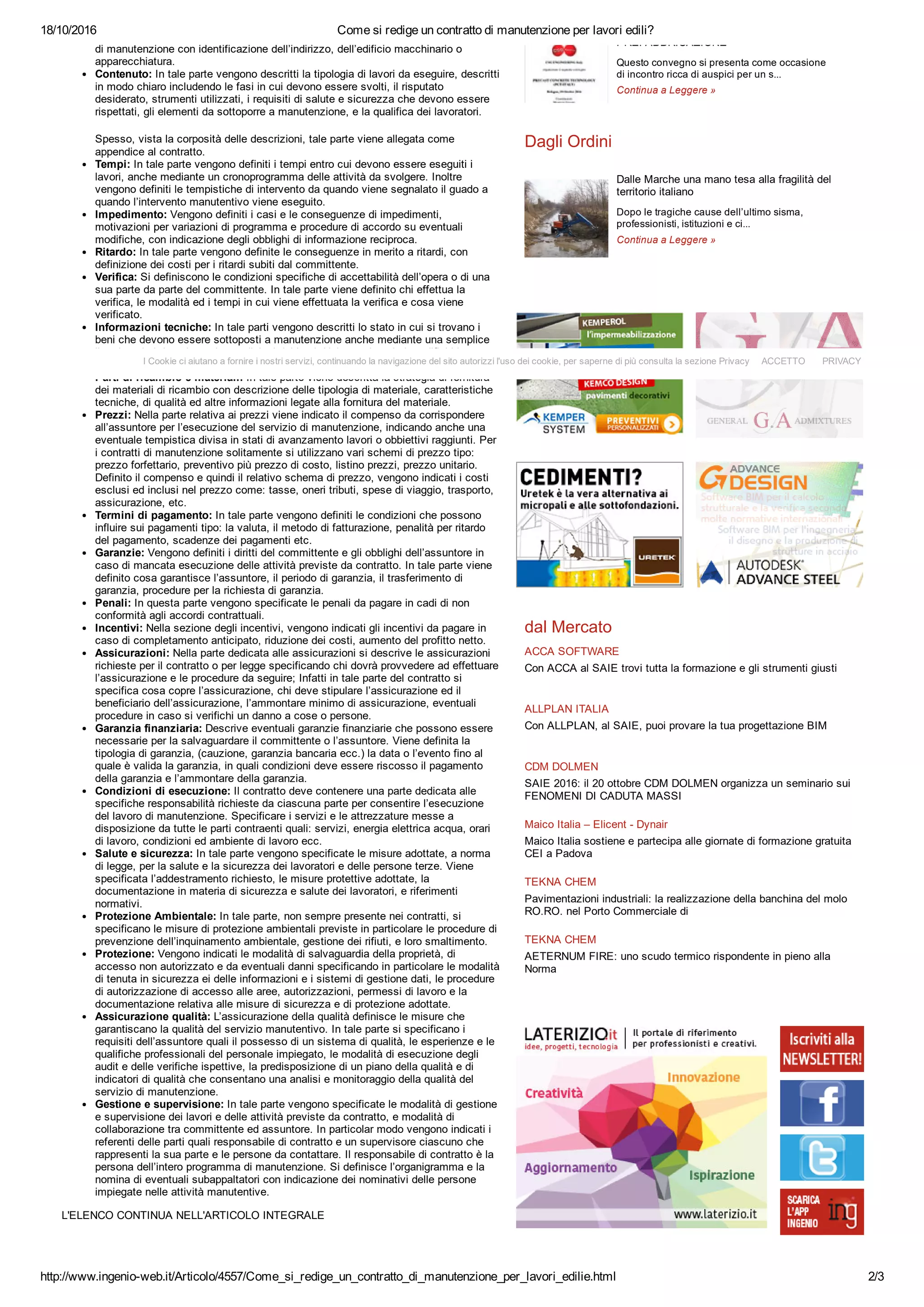 Come si redige un contratto di manutenzione per lavori edili | PDF