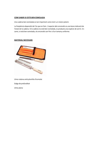 Com esmolar una cadena | PDF