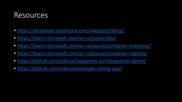 Building and deploying microservices to Azure with GitHub and Waypoint | PPT