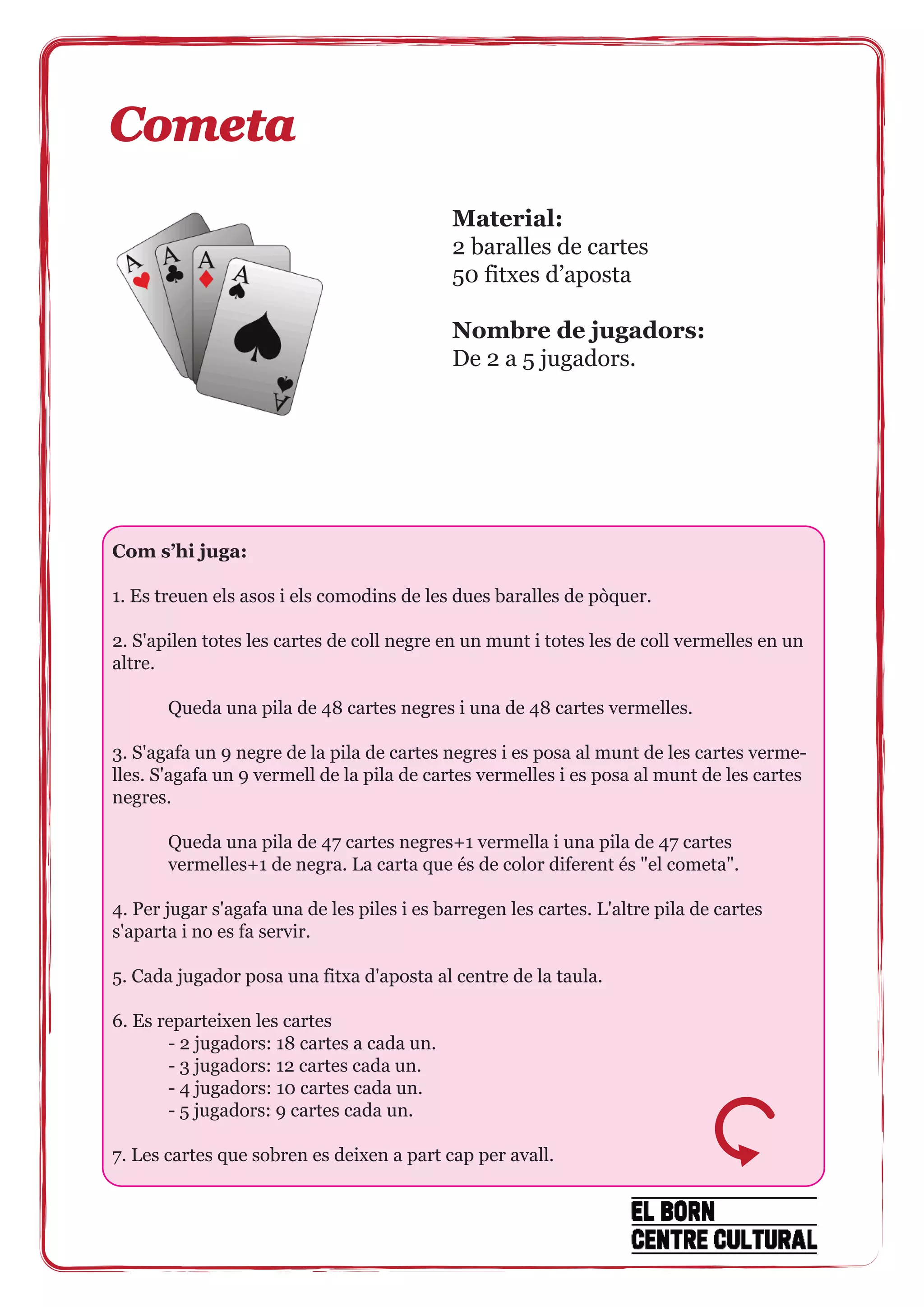 Instruccions del joc del cometa | PDF