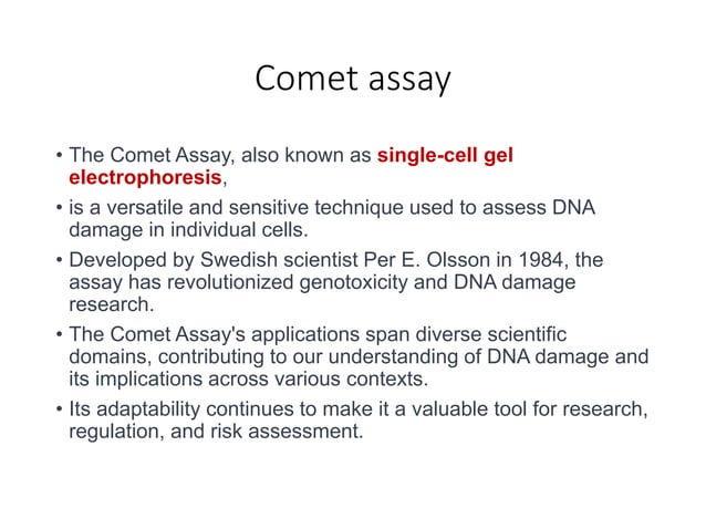 Comet Assay Pptx