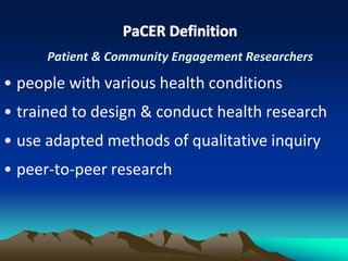PaCER Program Presentation Comet Conference | PPT