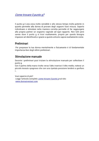 Come trovare il punto g | PDF