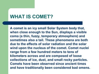 Comets and asteroids | PPT