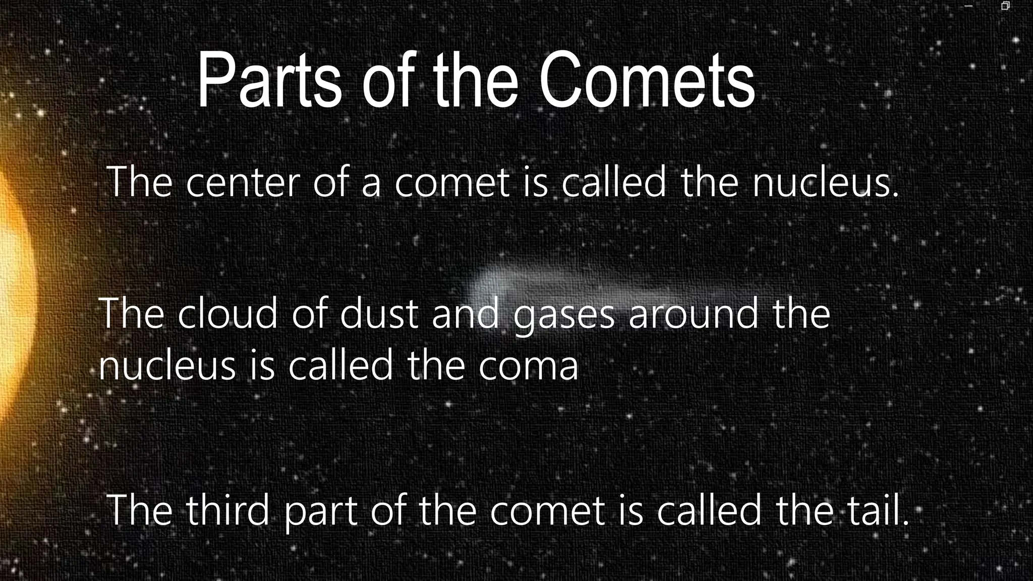 the universe on comets and asteroids.pptx
