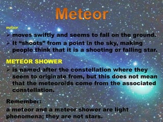 Comets, asteroids, and meteors | PPTX