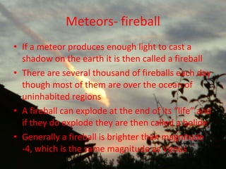 Comets, Asteroids, Meteors, and the Moon | PPT