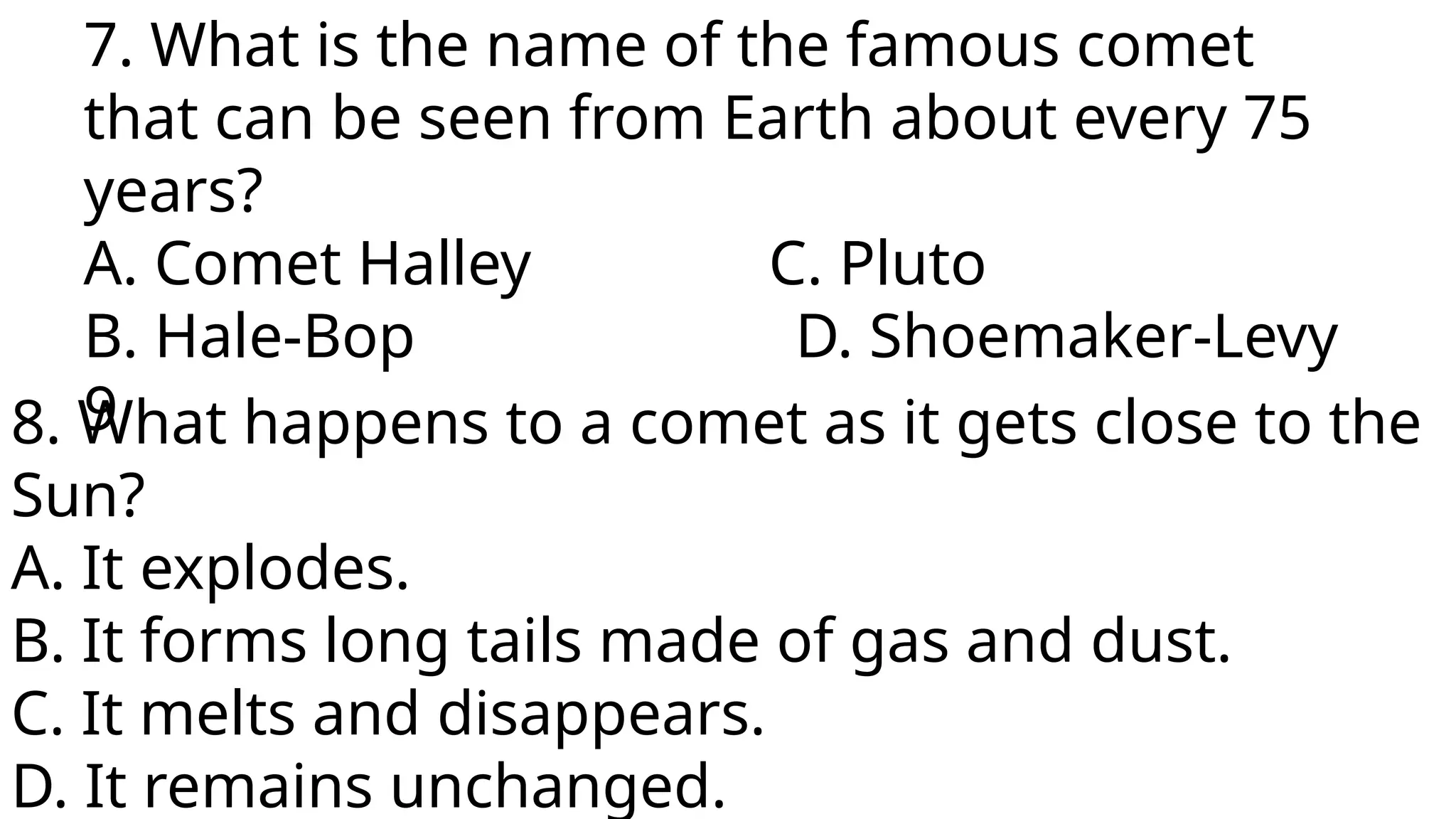Quarter 2 Module 6 Comets lesson in grade 8.pptx