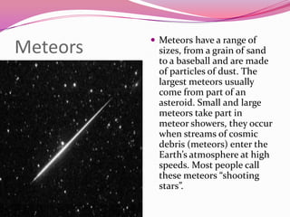 Comets, meteors, and asteroids | PPT