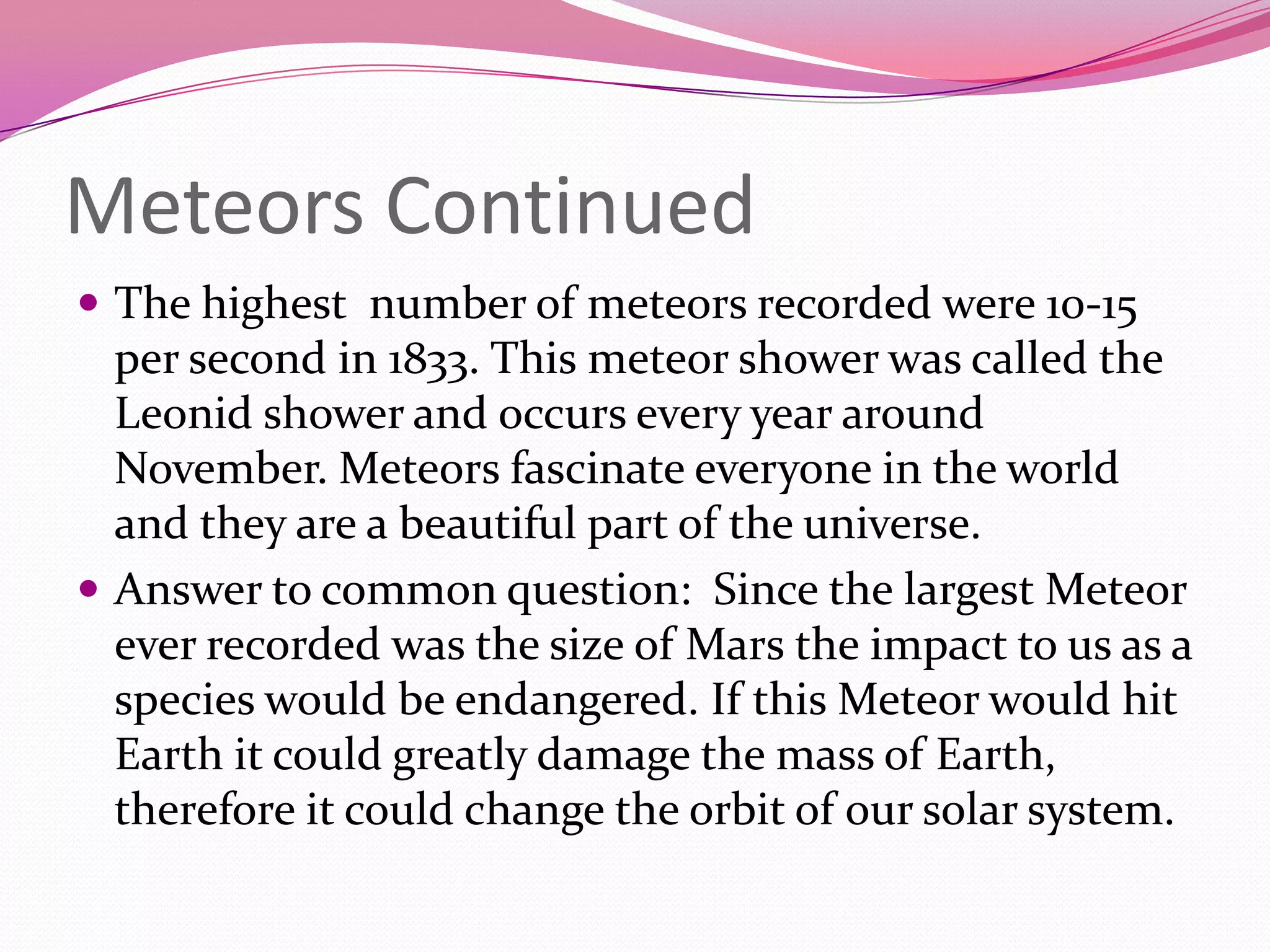 Comets, meteors, and asteroids | PPTX