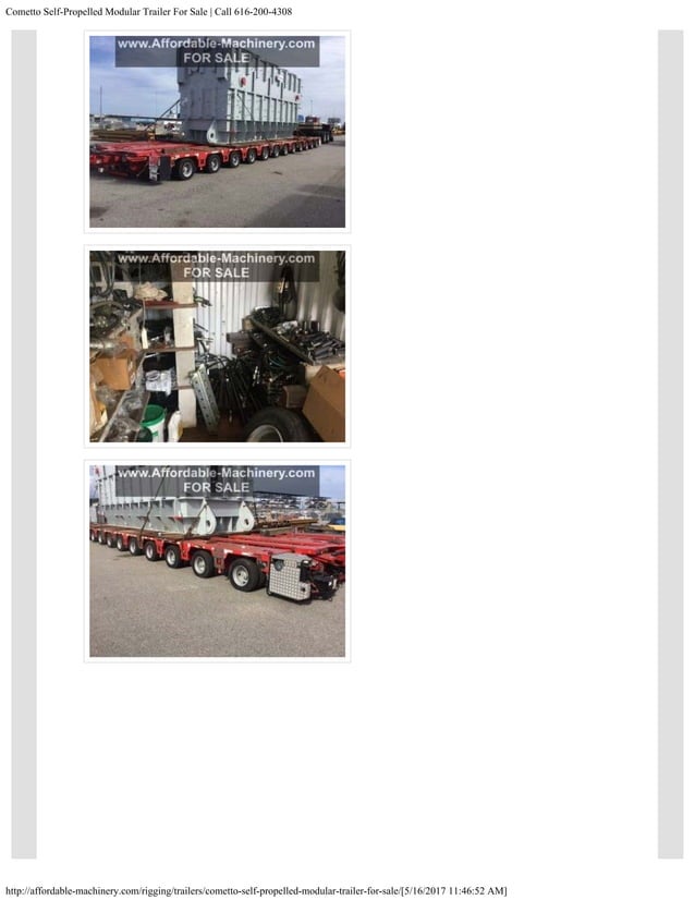 Cometto Self-Propelled Modular Trailer For Sale call 616-200-4308 | PDF