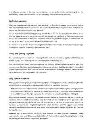 Guida all'utilizzo di MemoQ | PDF