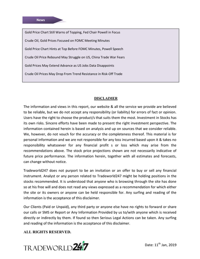 Comex market report | Tradeworld 247 | PDF