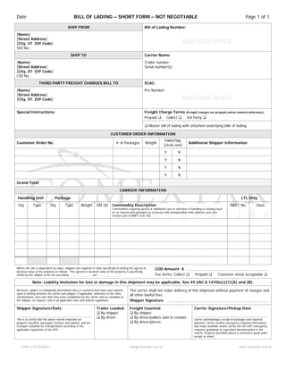 Bill of Lading | PDF