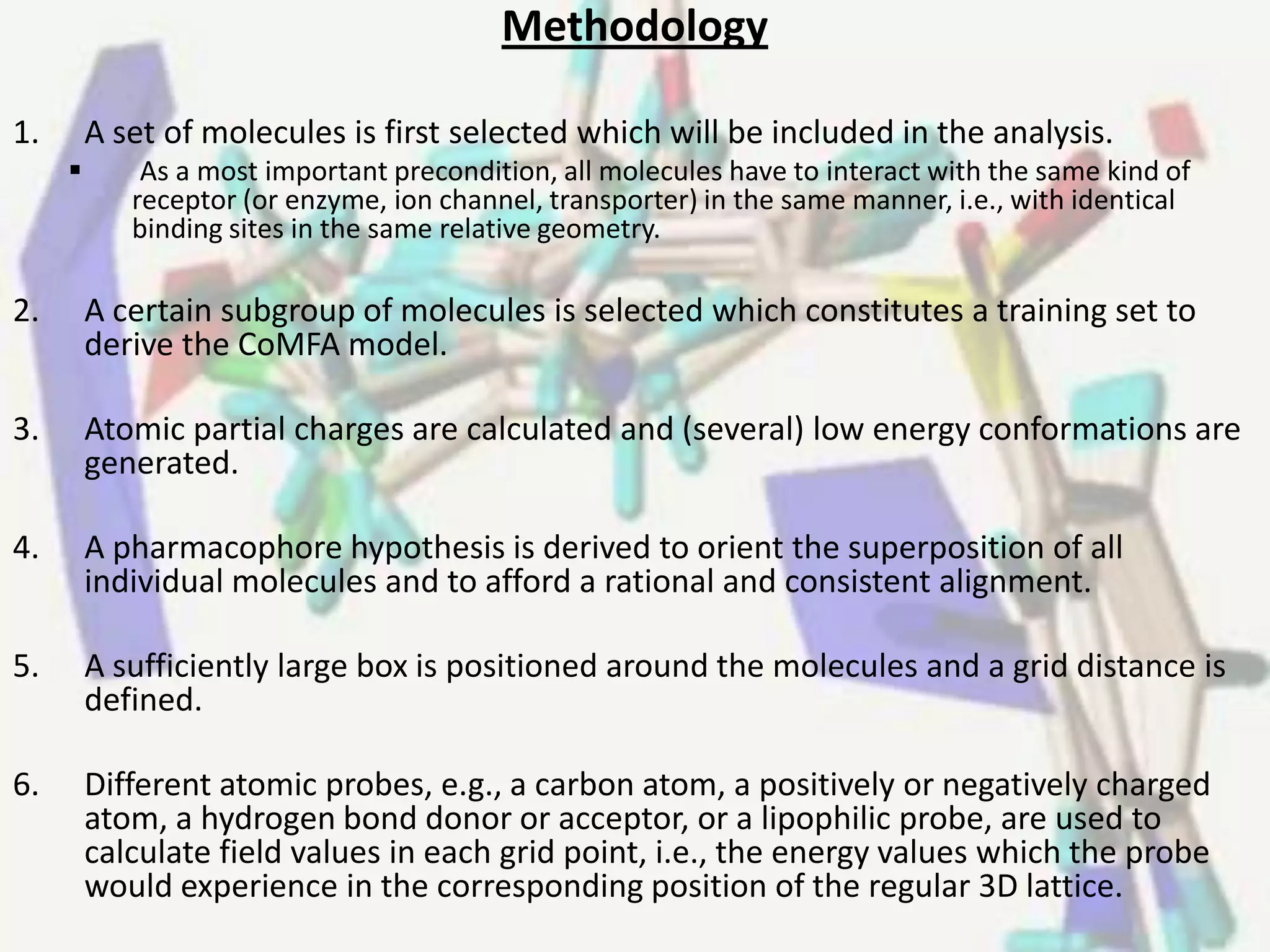 CoMFA CoMFA Comparative Molecular Field Analysis) | PPTX
