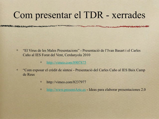 Com fer una exposició oral - TDR | PPT