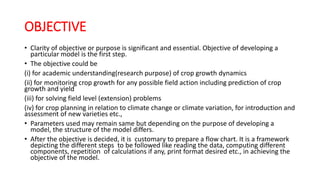Introduction to computer based agricultural models | PPTX