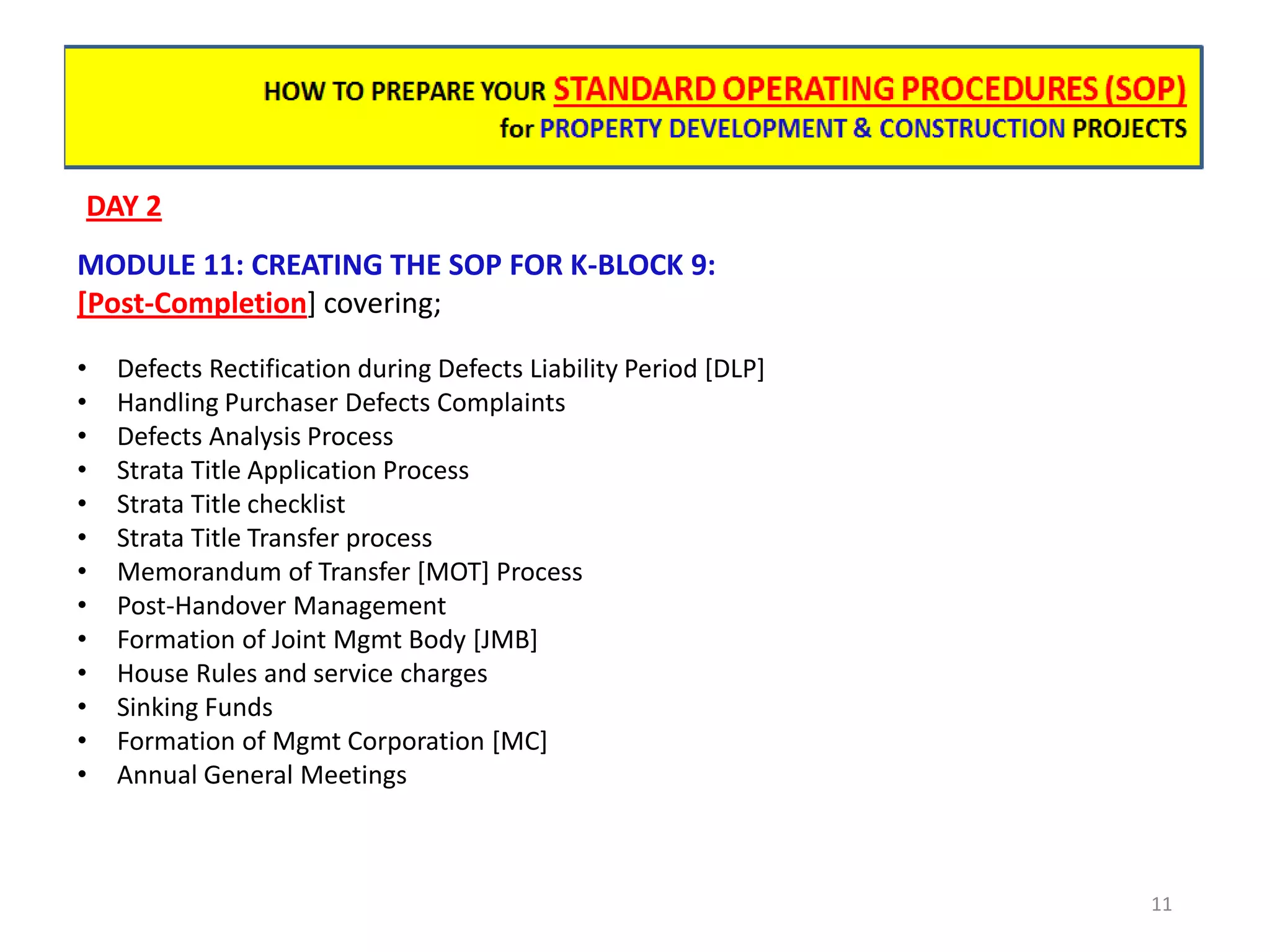 How to Prepare your SOP for Real Estate Developer & Contractor | PDF