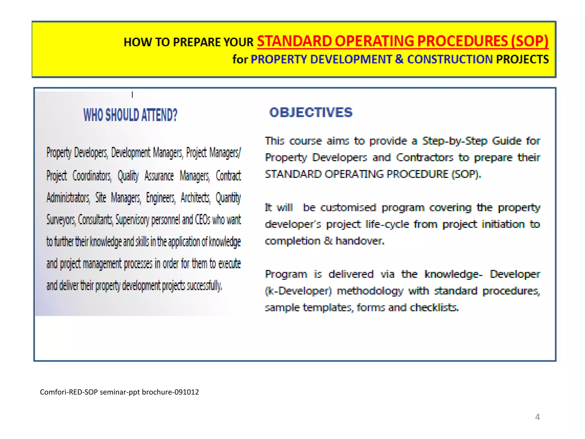 How to Prepare your SOP for Real Estate Developer & Contractor | PDF