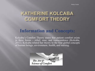 Comfort Theory Application of Katherine Kolcaba | PDF