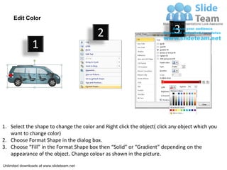 Comfortable blue minivan side view power point slides and ppt diagram ...