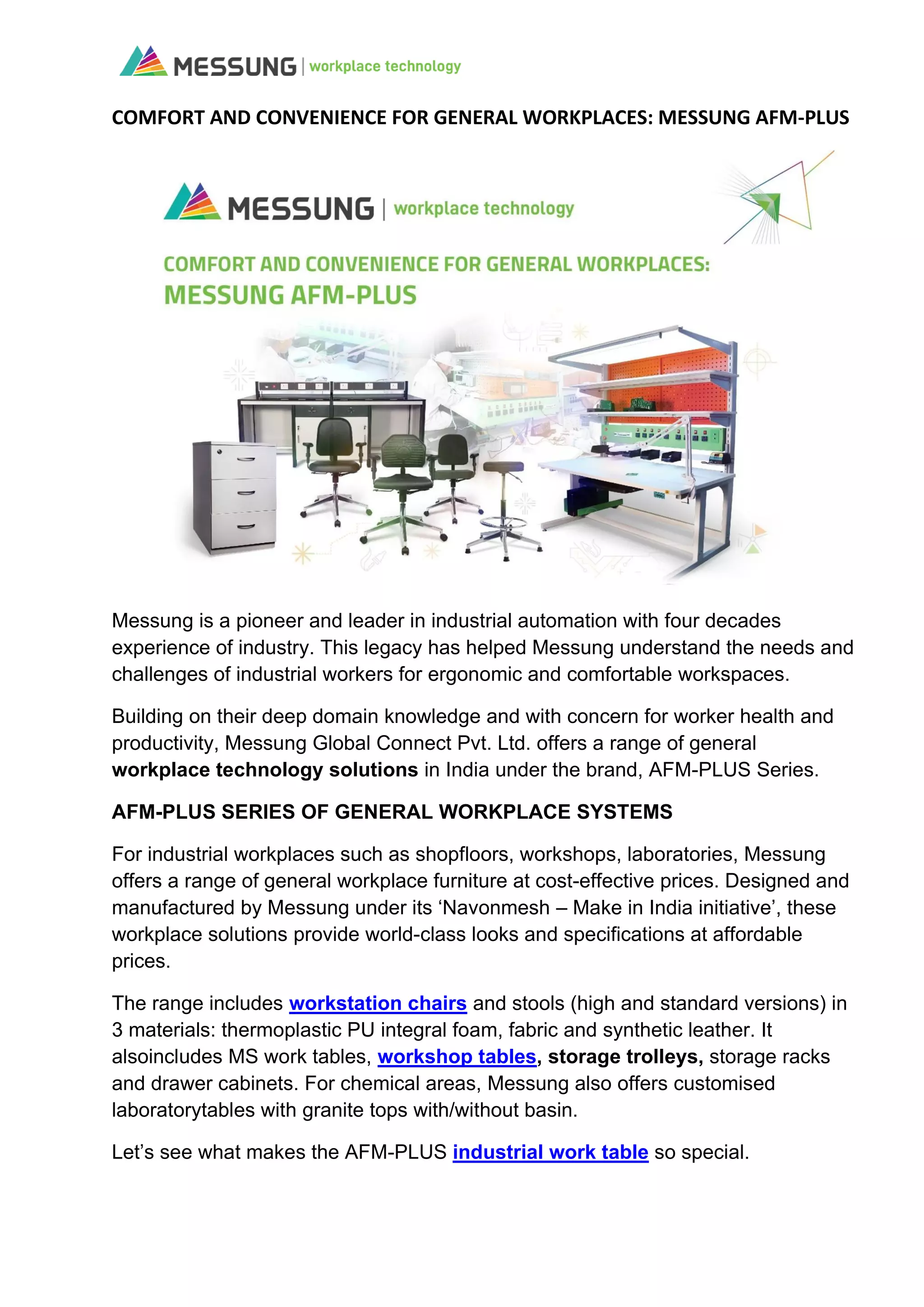COMFORT AND CONVENIENCE FOR GENERAL WORKPLACES: MESSUNG AFM-PLUS | PDF ...