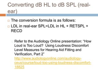 Comfort and loudness measures | PPTX