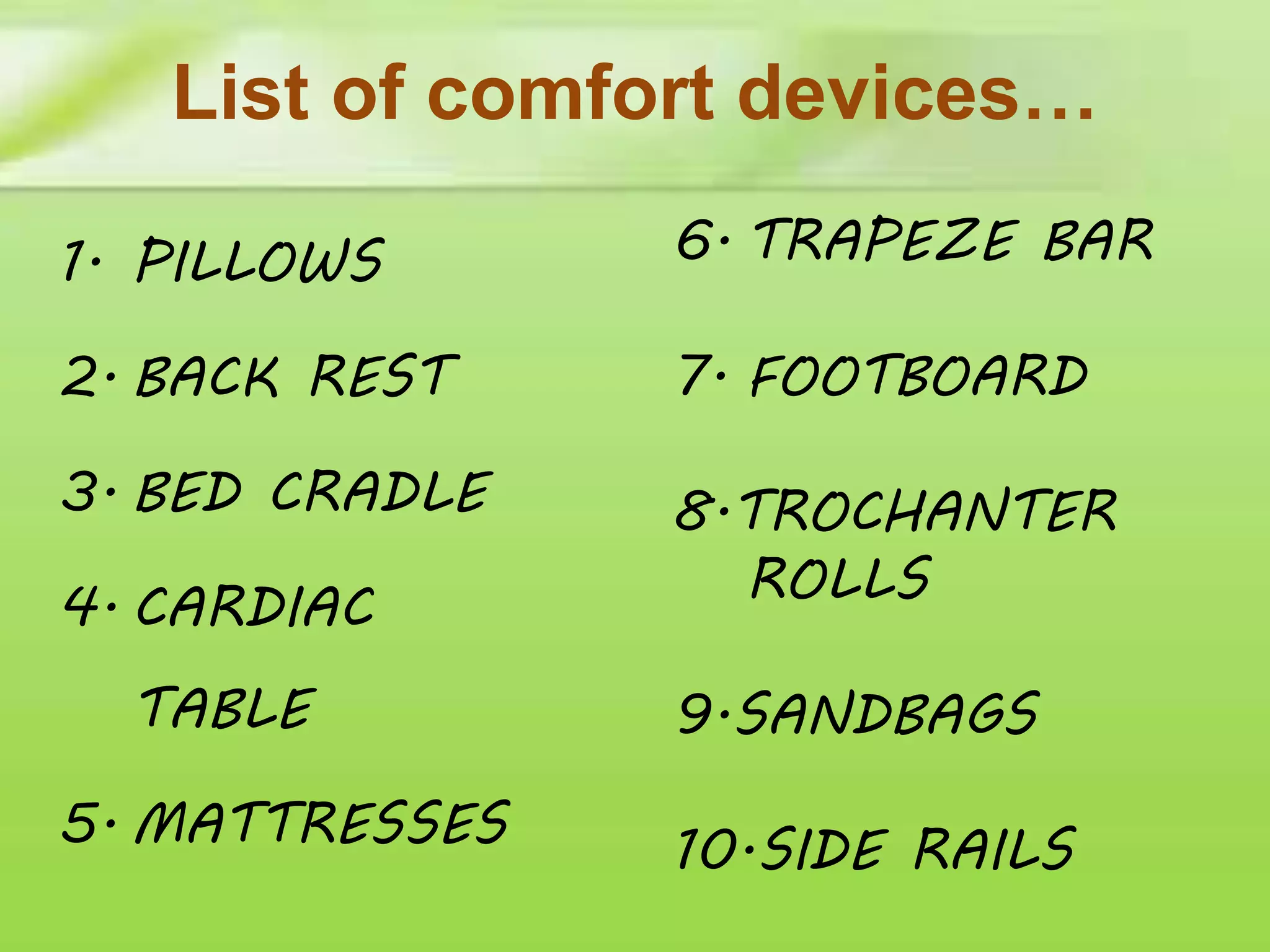 Comfort devices | PPTX