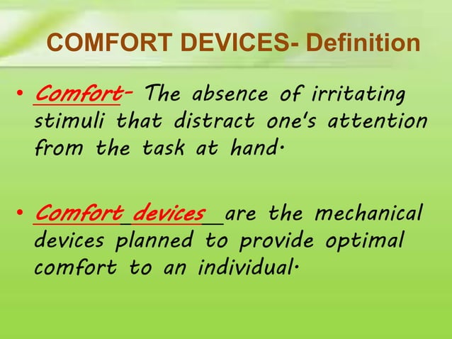 Comfort devices | PPTX