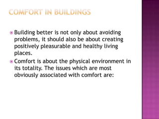 Comfort in buildings | PPTX