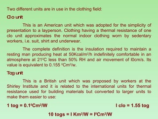 Comfort properties of fabrics | PPT