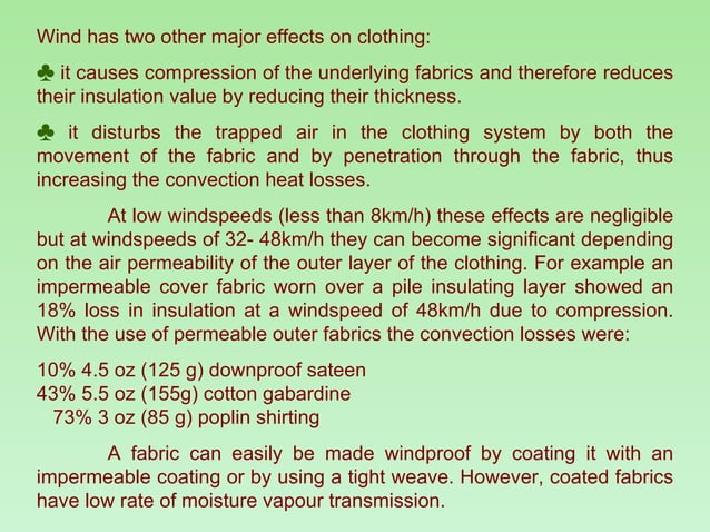 Comfort properties of fabrics | PPT
