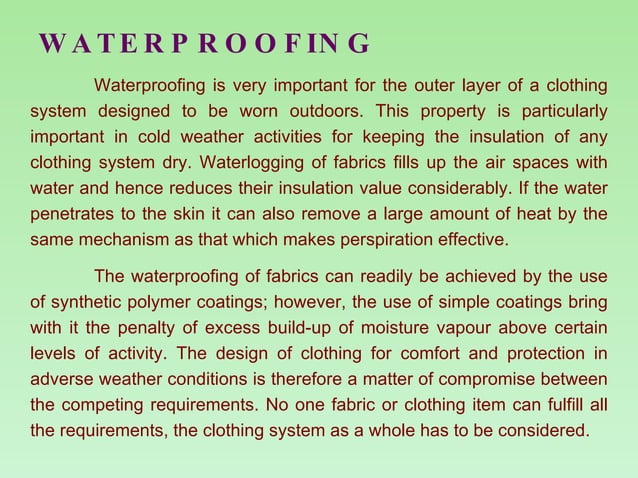 Comfort properties of fabrics | PPT
