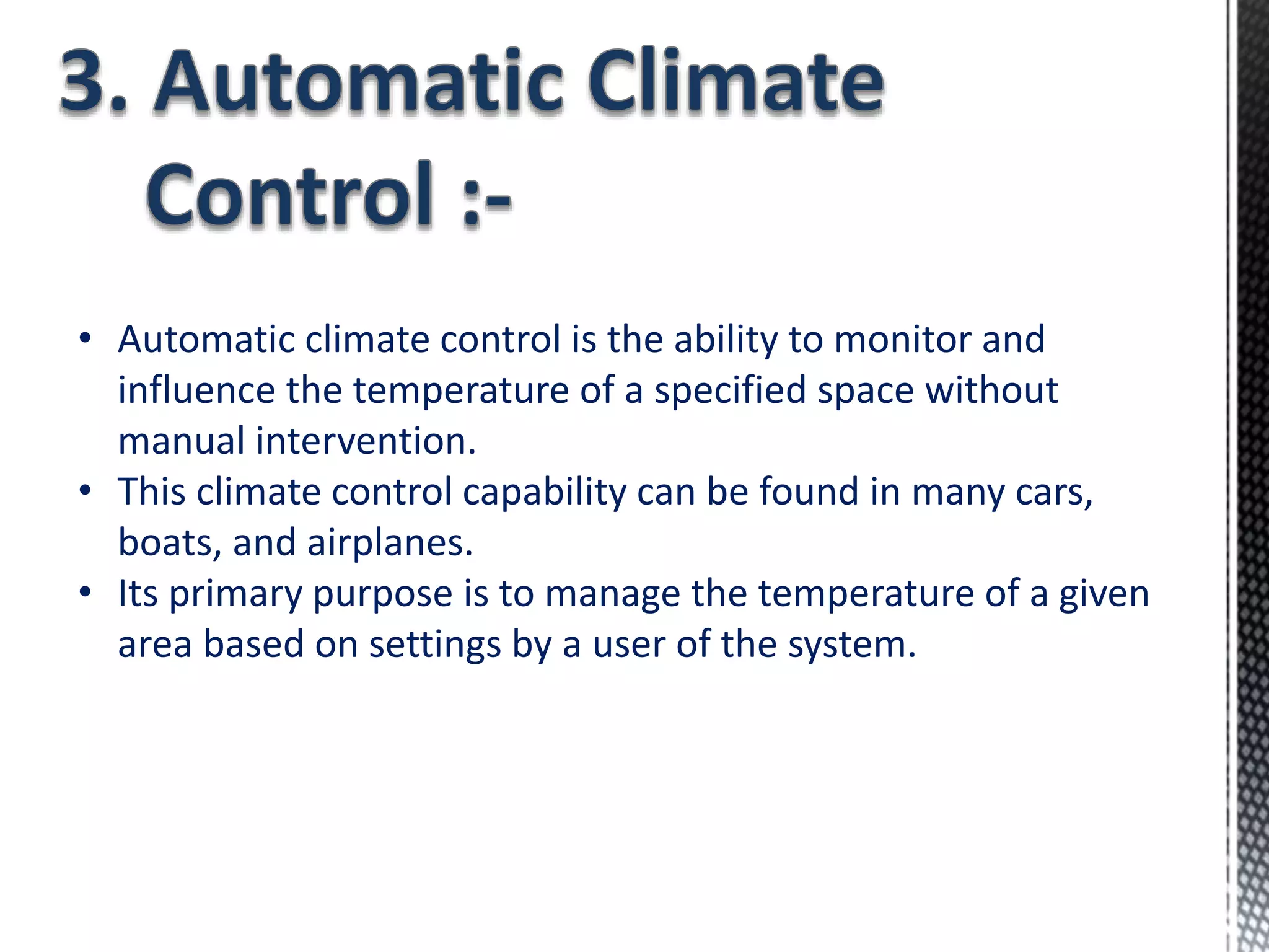Automotive Comfort Systems: A brief overview | PPTX