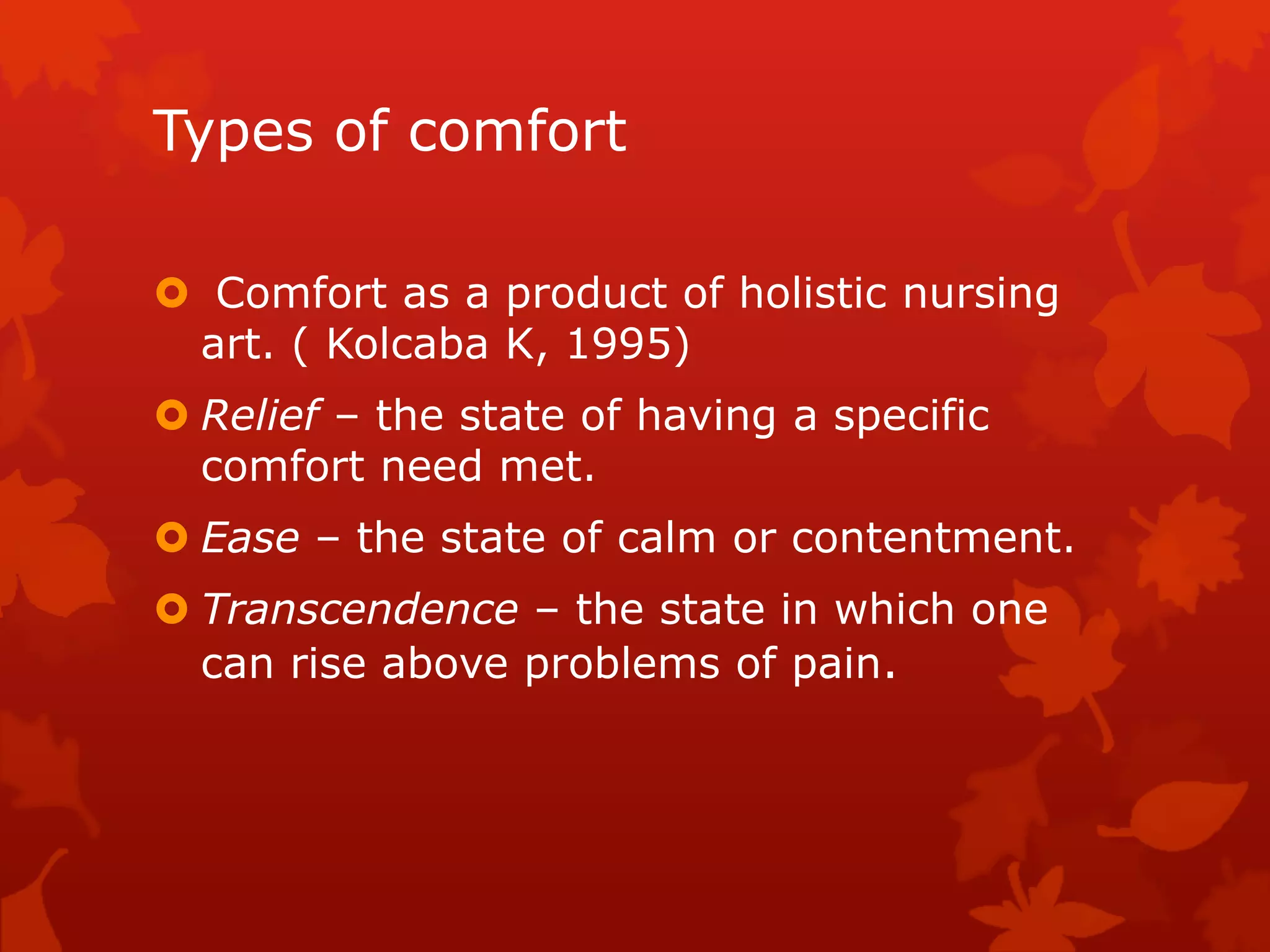 Comfort theory | PPTX