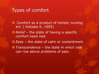 Comfort theory | PPTX