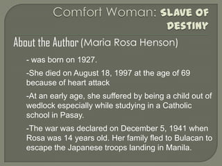 Comfort Woman: Slave of destiny | PPTX