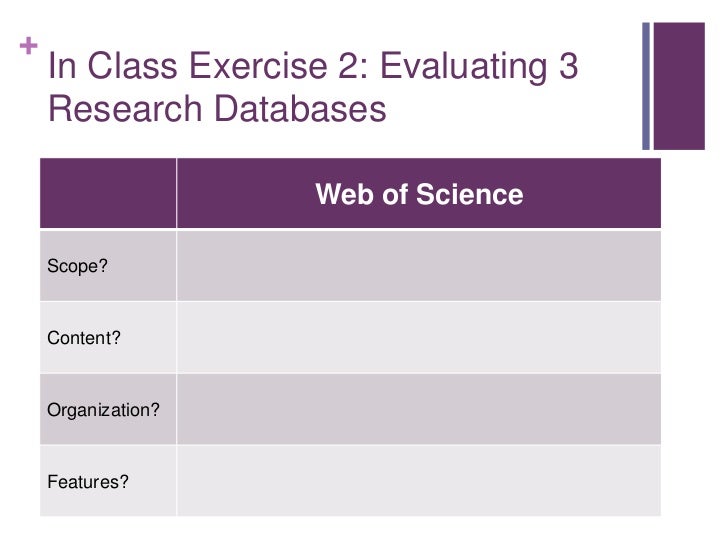 Evaluating Databases 