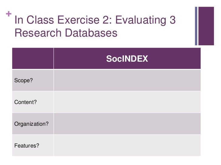 Evaluating Databases