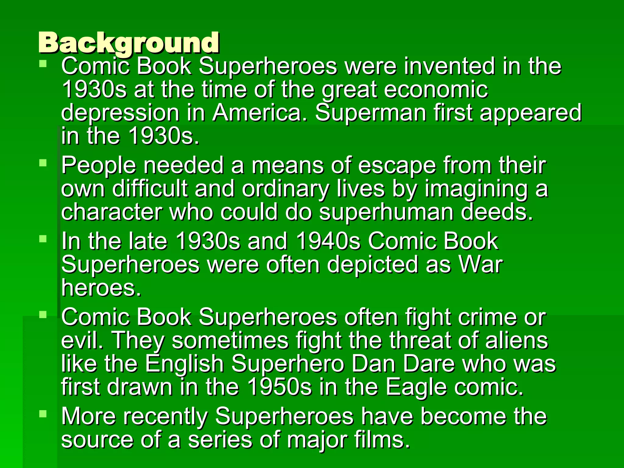 Comic Book Superheroes | PPT | Comic Books | Collecting