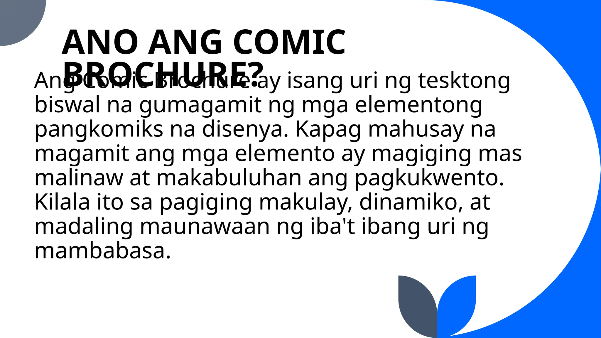 comic book brochure in Filipino 7 .pptx