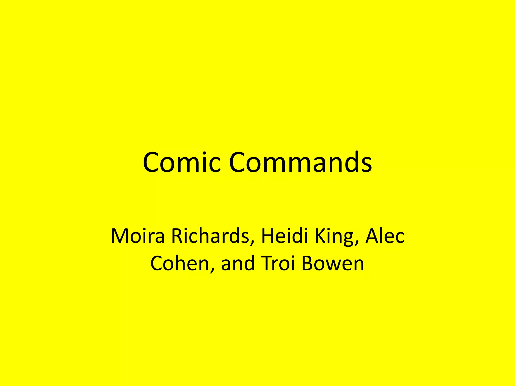 Comic commands | PPTX