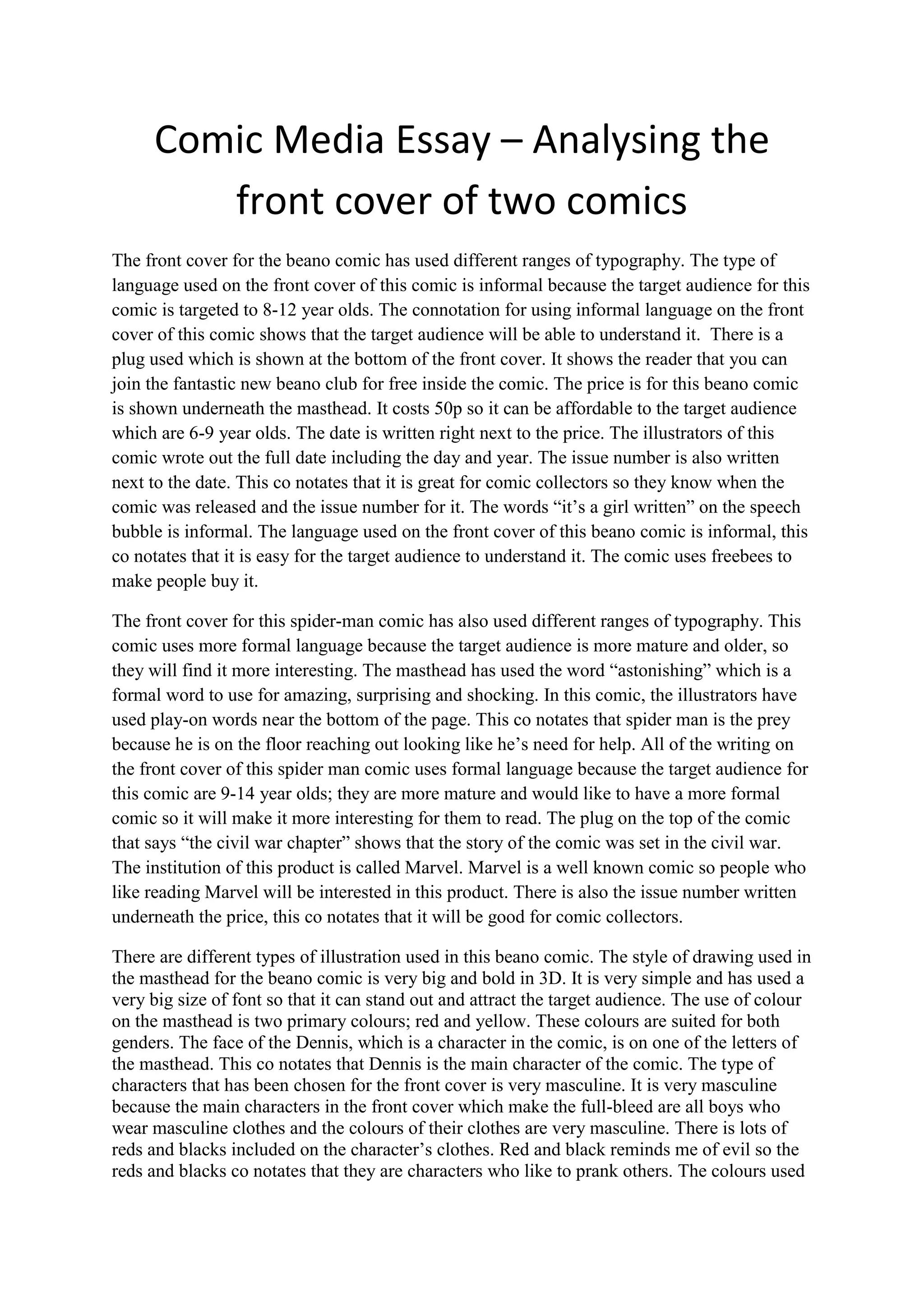 Comic essay | DOCX