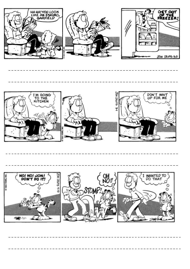 Comic garfield reported speech