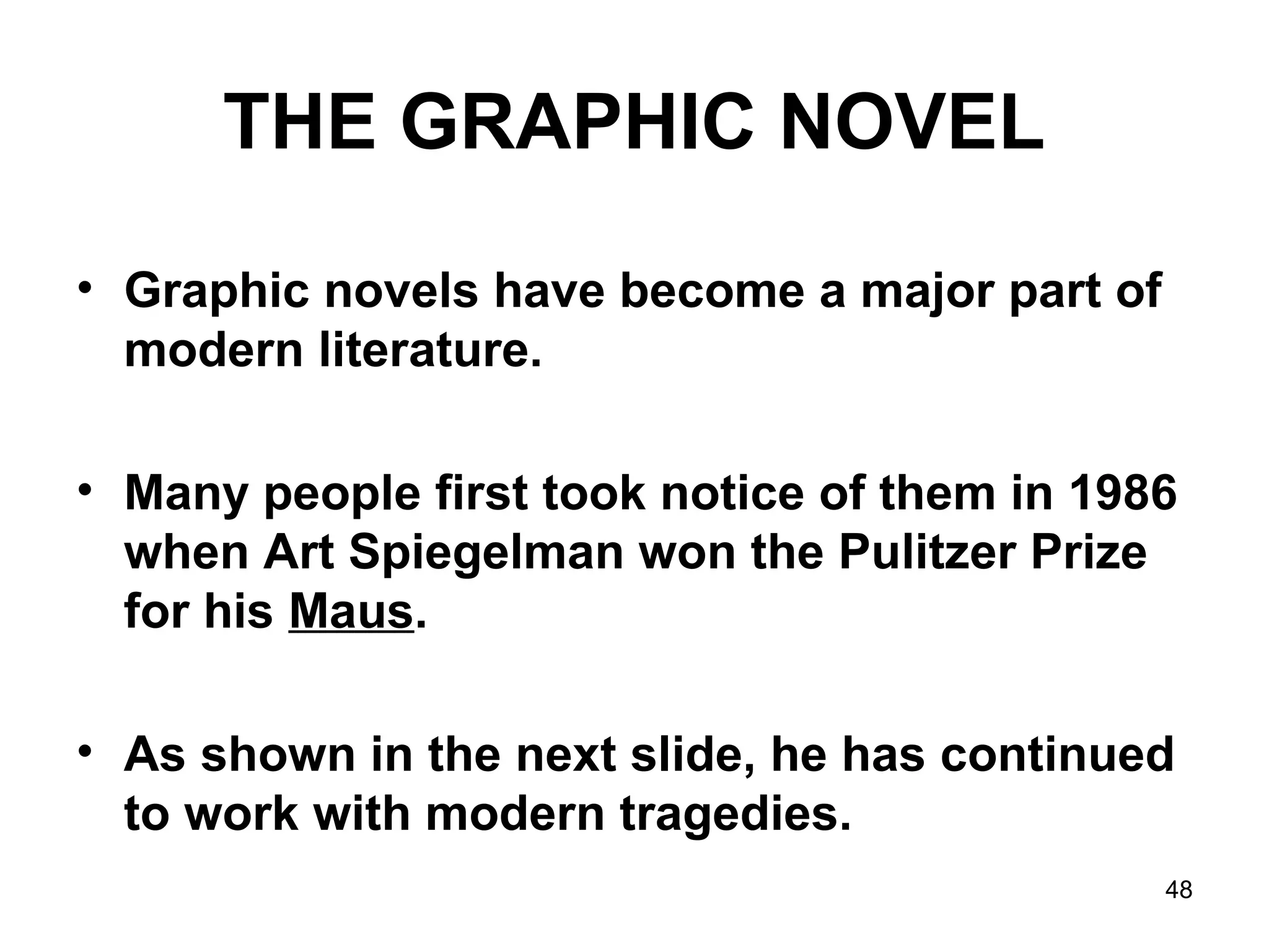 Comics, Comix, and the Graphic Novel | PPT